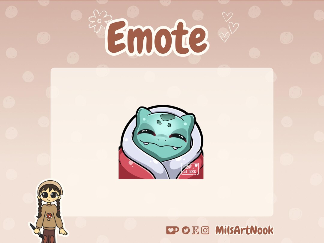 Bulbasaur Cozy Blanket | Cute Pokemon Emote Premade for Twitch and ...