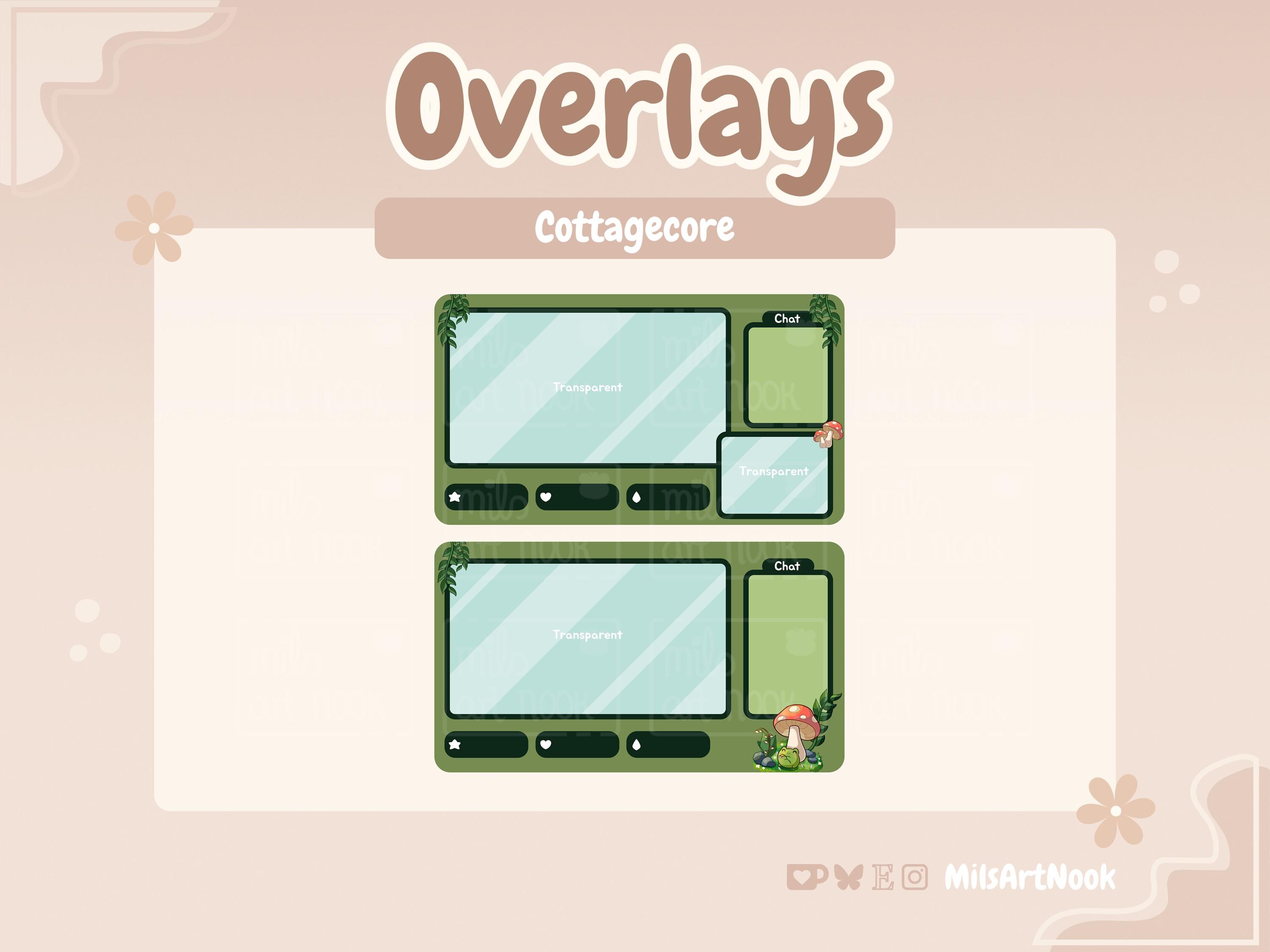 Cottagecore Stream Package | Overlays, Panels, Alerts, Channel Point ...