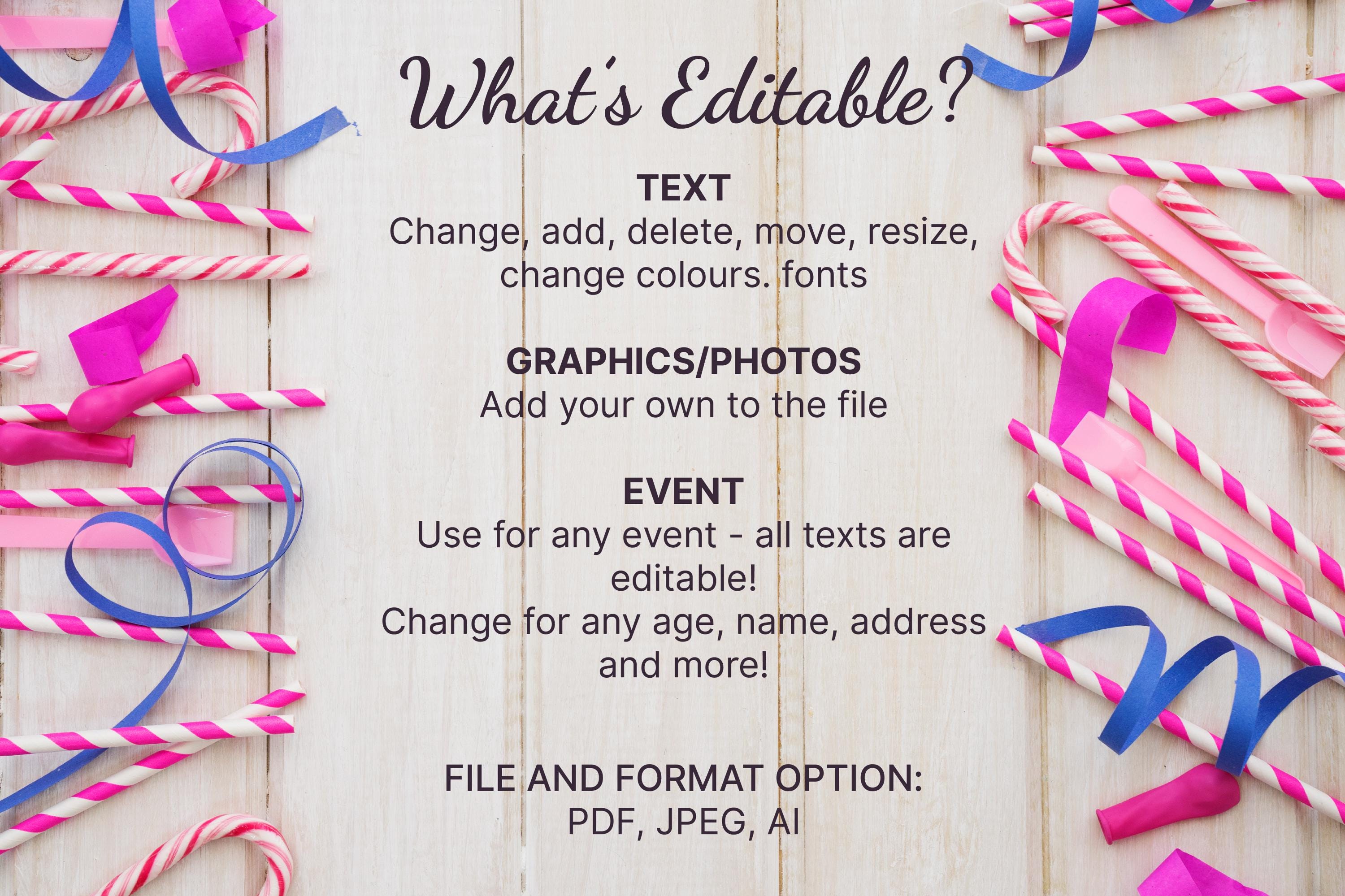 Editable Kids Birthday Party Invitation Template | Fun and Colorful ...