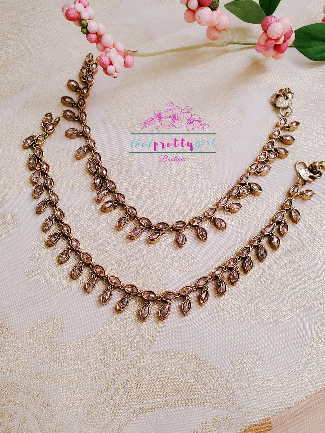 Polki Anklets/jhanjran/payal/pajeb/indian Traditional Anklets/indian ...