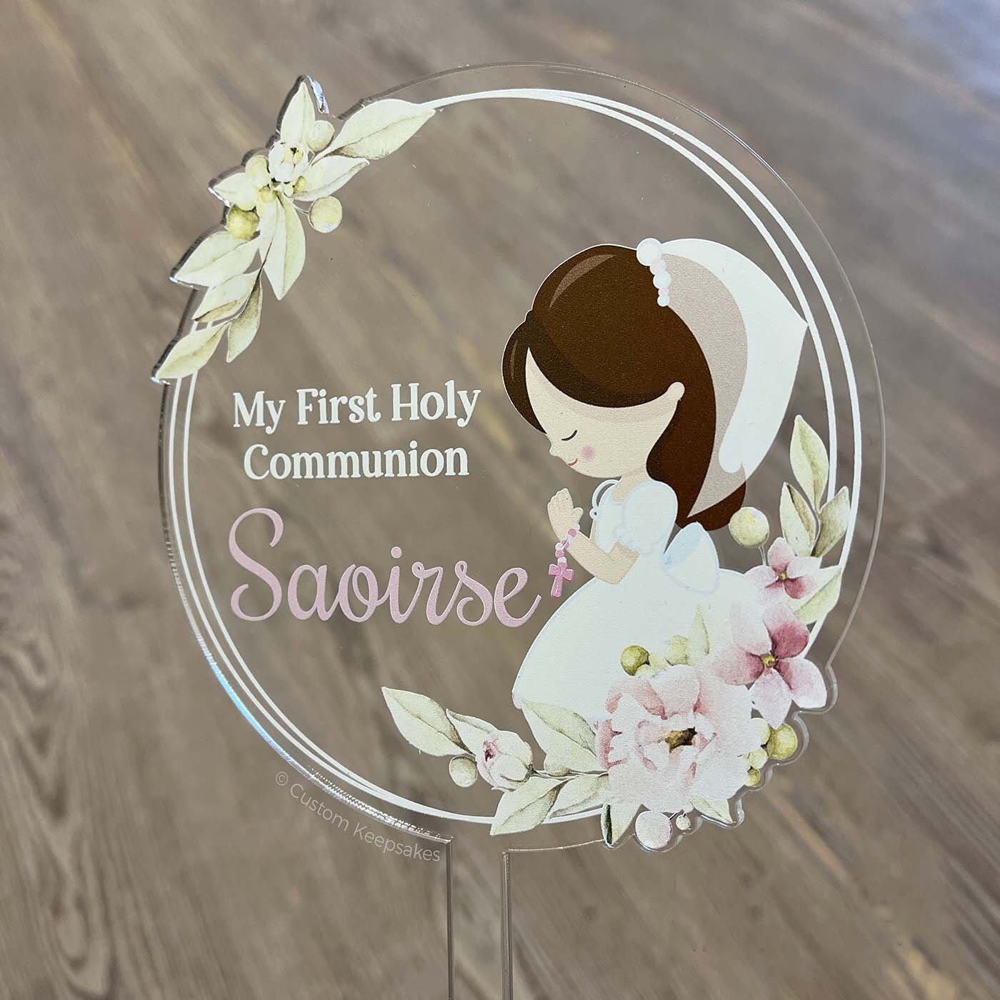 Communion Girl Personalised Cake Topper - Etsy