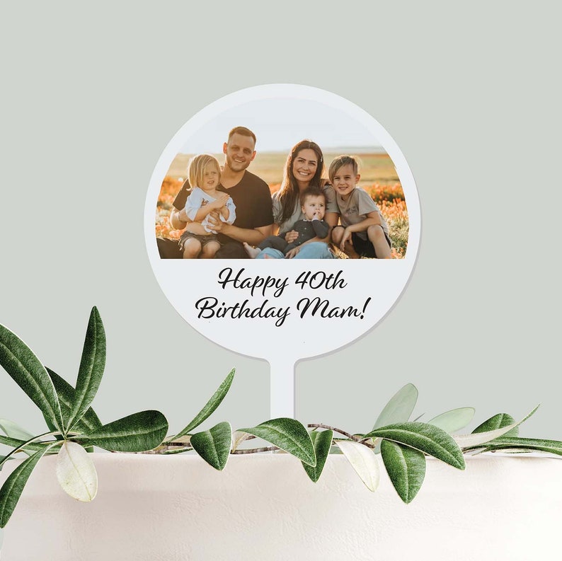Personalised Photograph Cake Topper Picture Cake Topper Birthday Cake ...