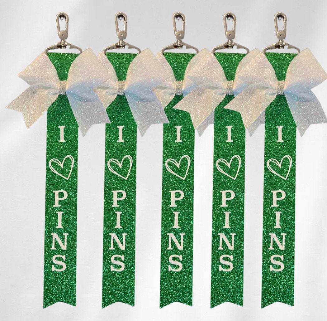 Pin Me Ribbon, Personalized Cheer Keychain, Multiple Color Options ...
