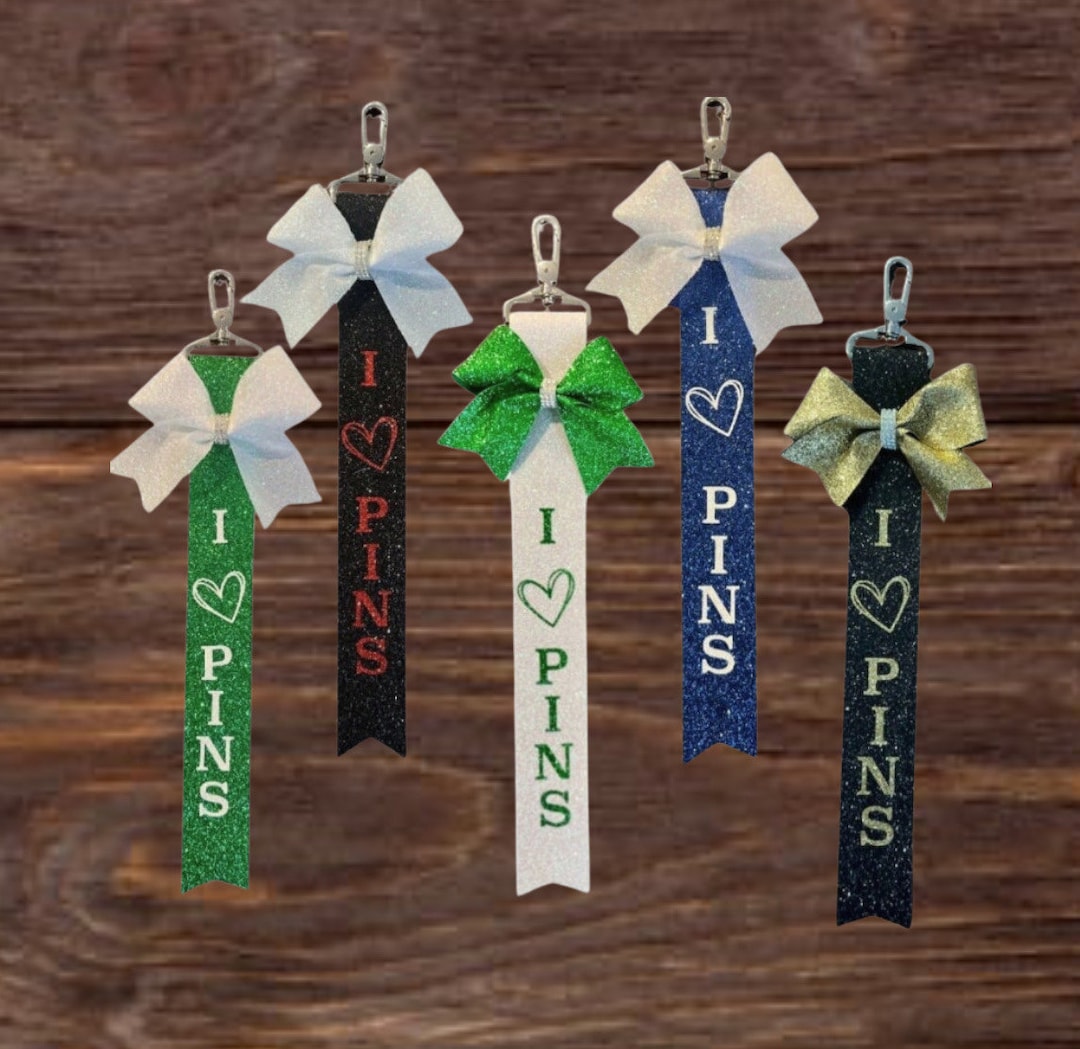 Pin Me Ribbon, Personalized Cheer Keychain, Multiple Color Options ...