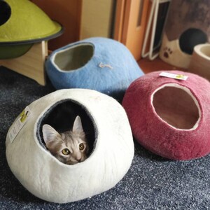 Felted Wool Cat Cave, House, Bed, Eco Friendly, Elegant Designs ...