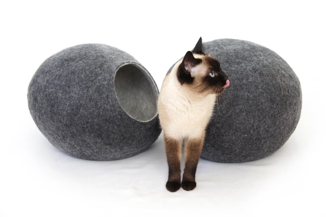 Felted Wool Cat Cave, House, Bed, Eco Friendly, Elegant Designs ...