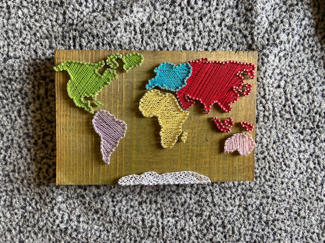 World Map String Art - Etsy
