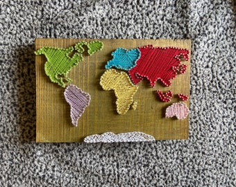 World Map String Art - Etsy