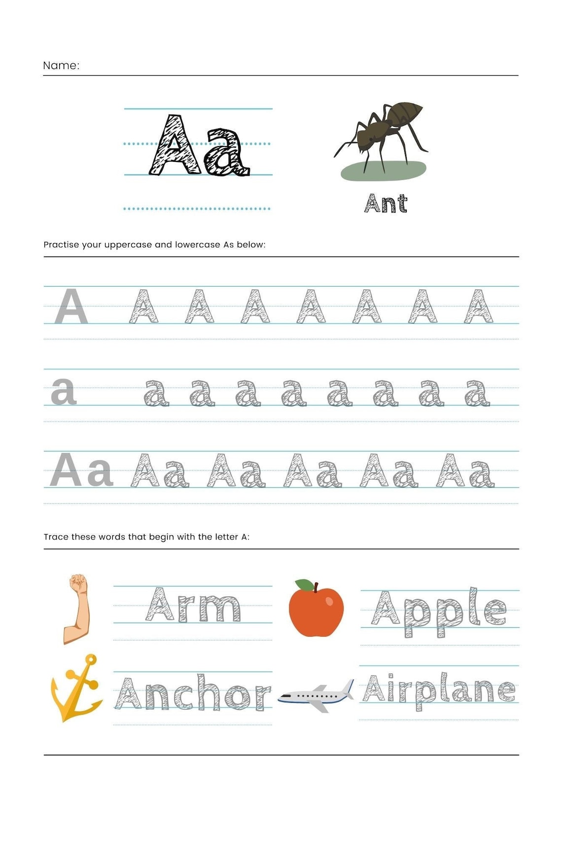 ABC Practice Worksheet | Etsy