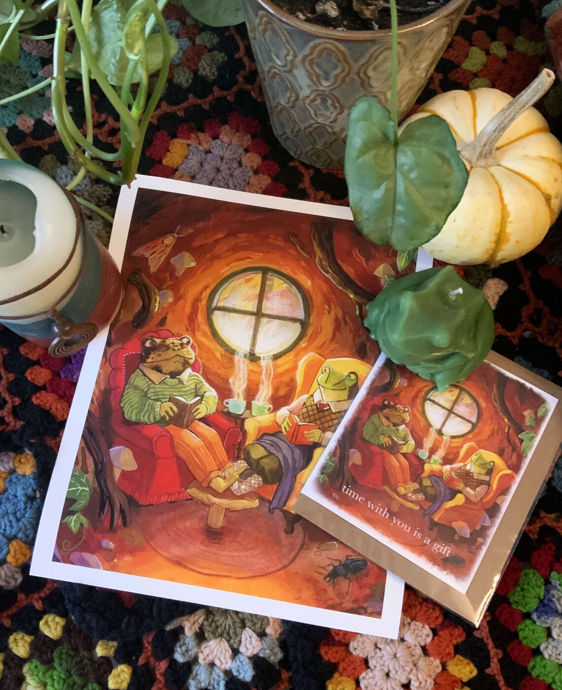 Frog and Toad Cozy at Home | Time With You is a Gift | Card - Etsy