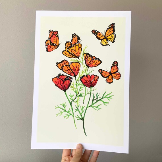 Poppy Monarch Butterfly - Etsy