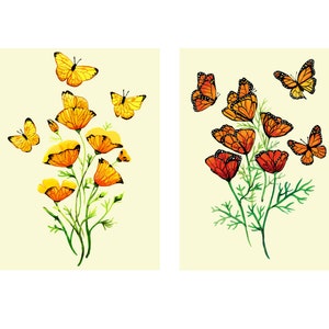 Poppy Monarch Butterfly - Etsy