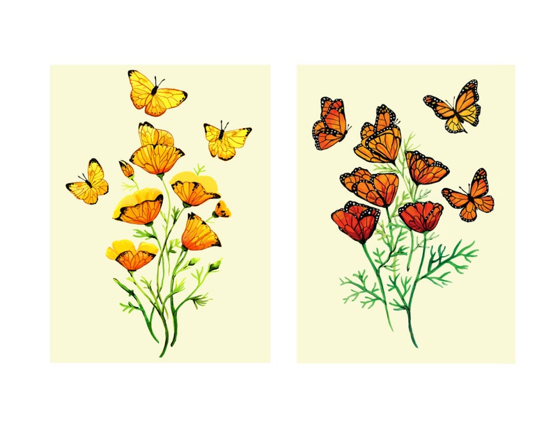 Poppy Monarch Butterfly - Etsy