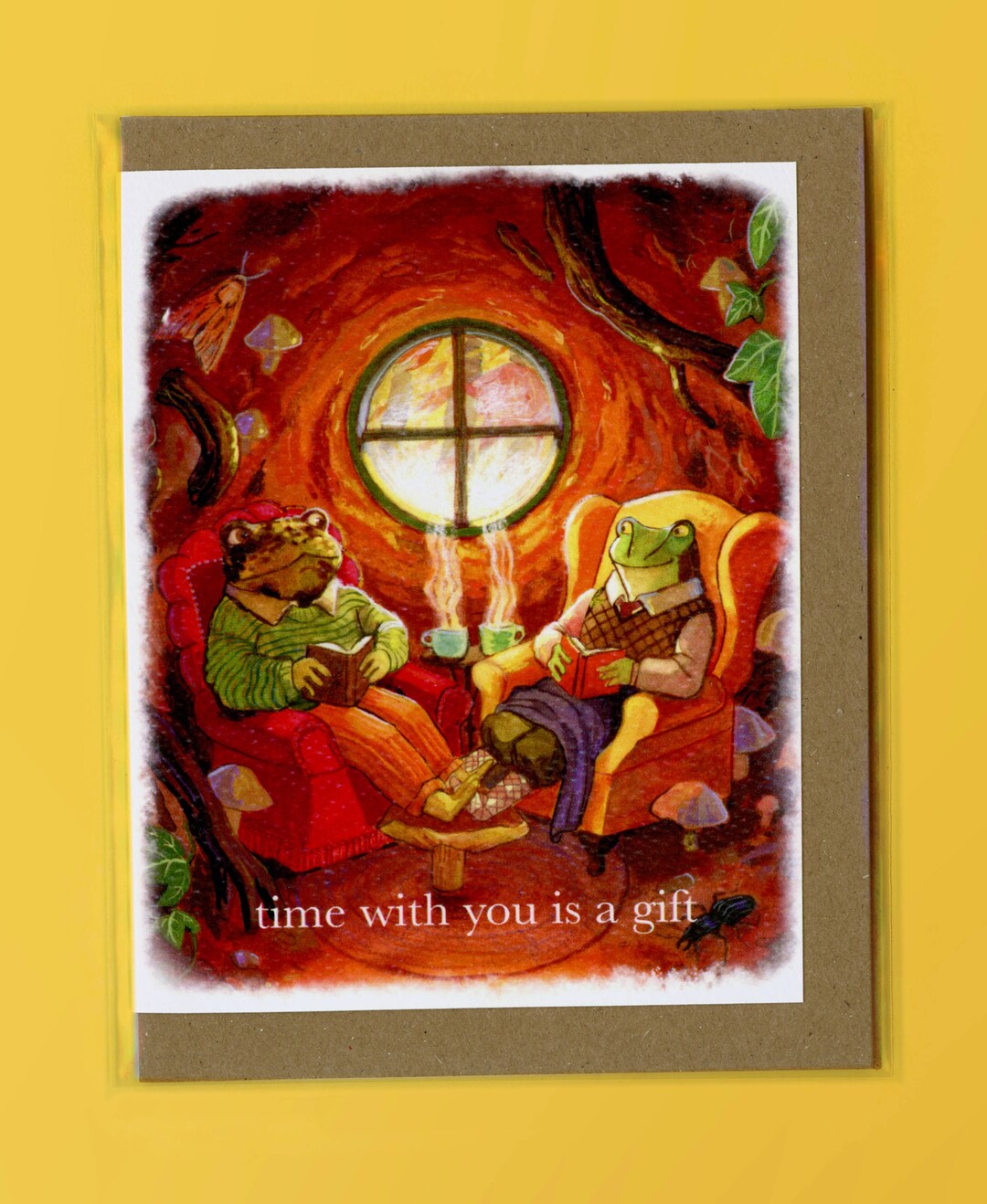 Frog and Toad Cozy at Home | Time With You is a Gift | Card - Etsy