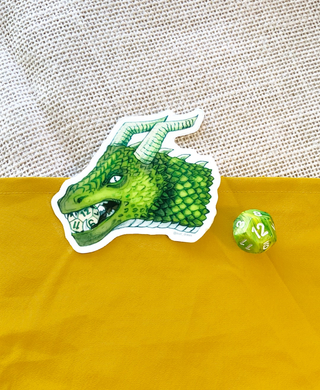 Glow in the Dark D12 Dragon | Vinyl Sticker - Etsy