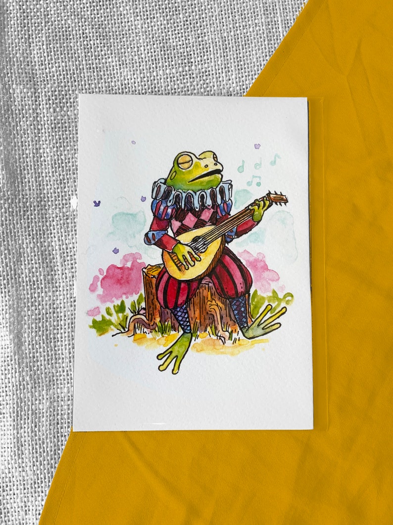 Frog Bard Art Print - Etsy