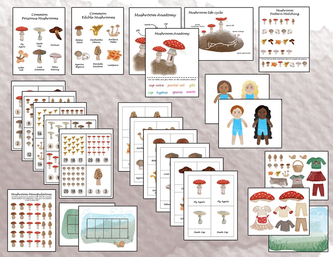 Mushrooms Unit Study Printable Packet - Etsy