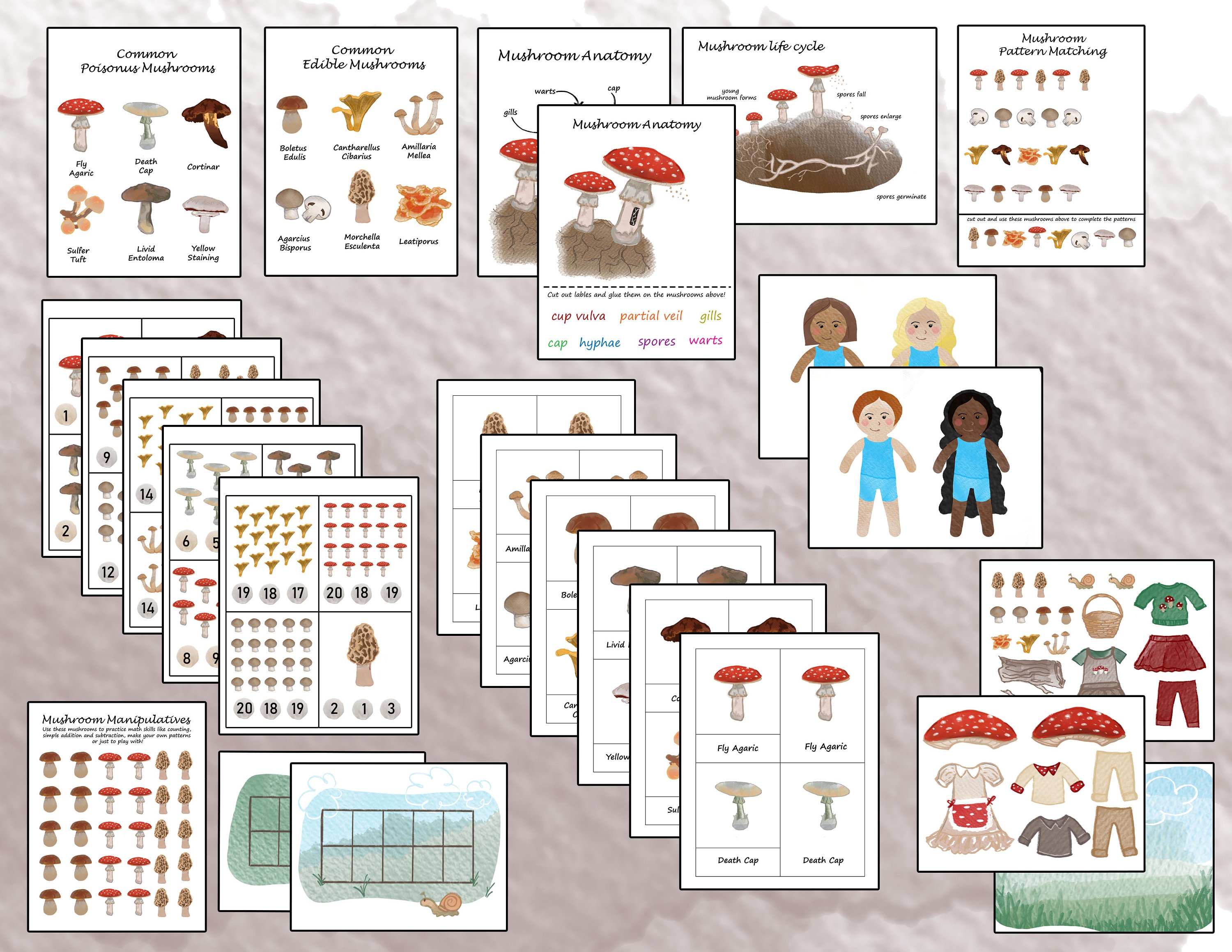 Mushrooms Unit Study Printable Packet - Etsy