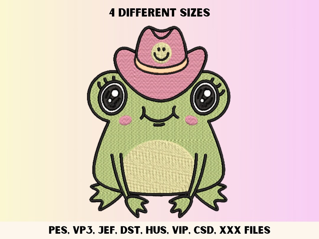 Cowboy Frog Embroidery Design, Cute Embroidery Design, Cowboy Frog ...