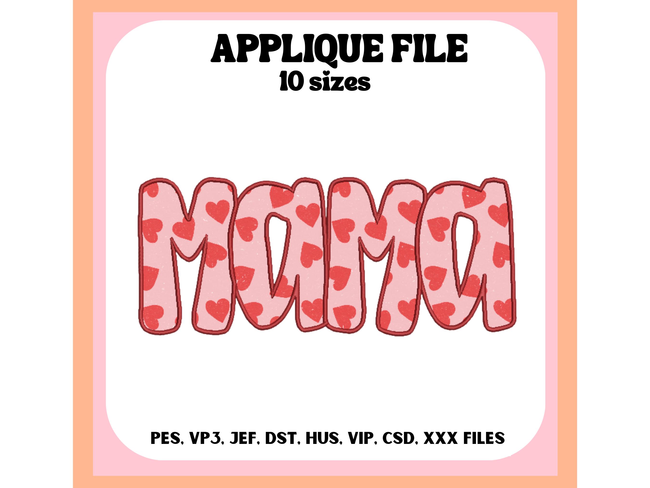 Mama Appliqué Embroidery Bundle, Floral Fabric (digital File) - Etsy