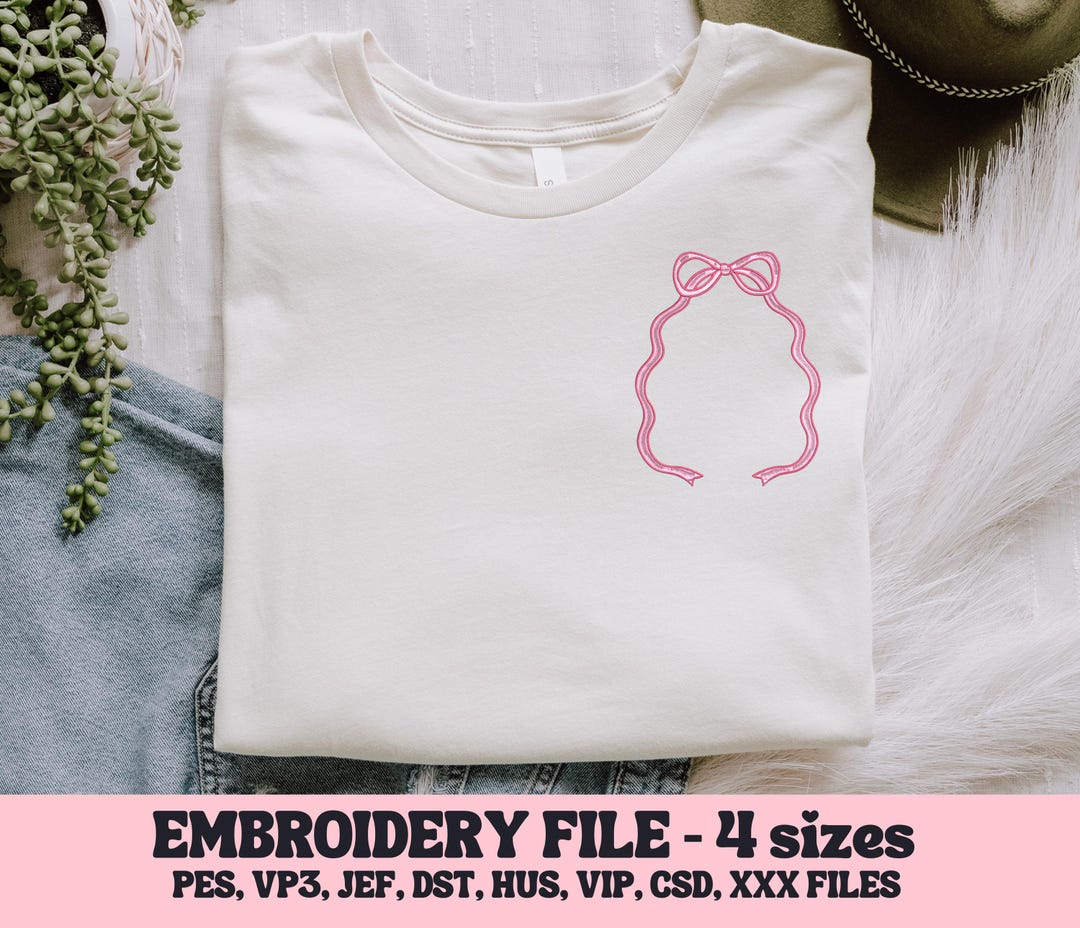 Ribbon Frame Embroidery Design, Cute Embroidery Design, Monogram Frame ...