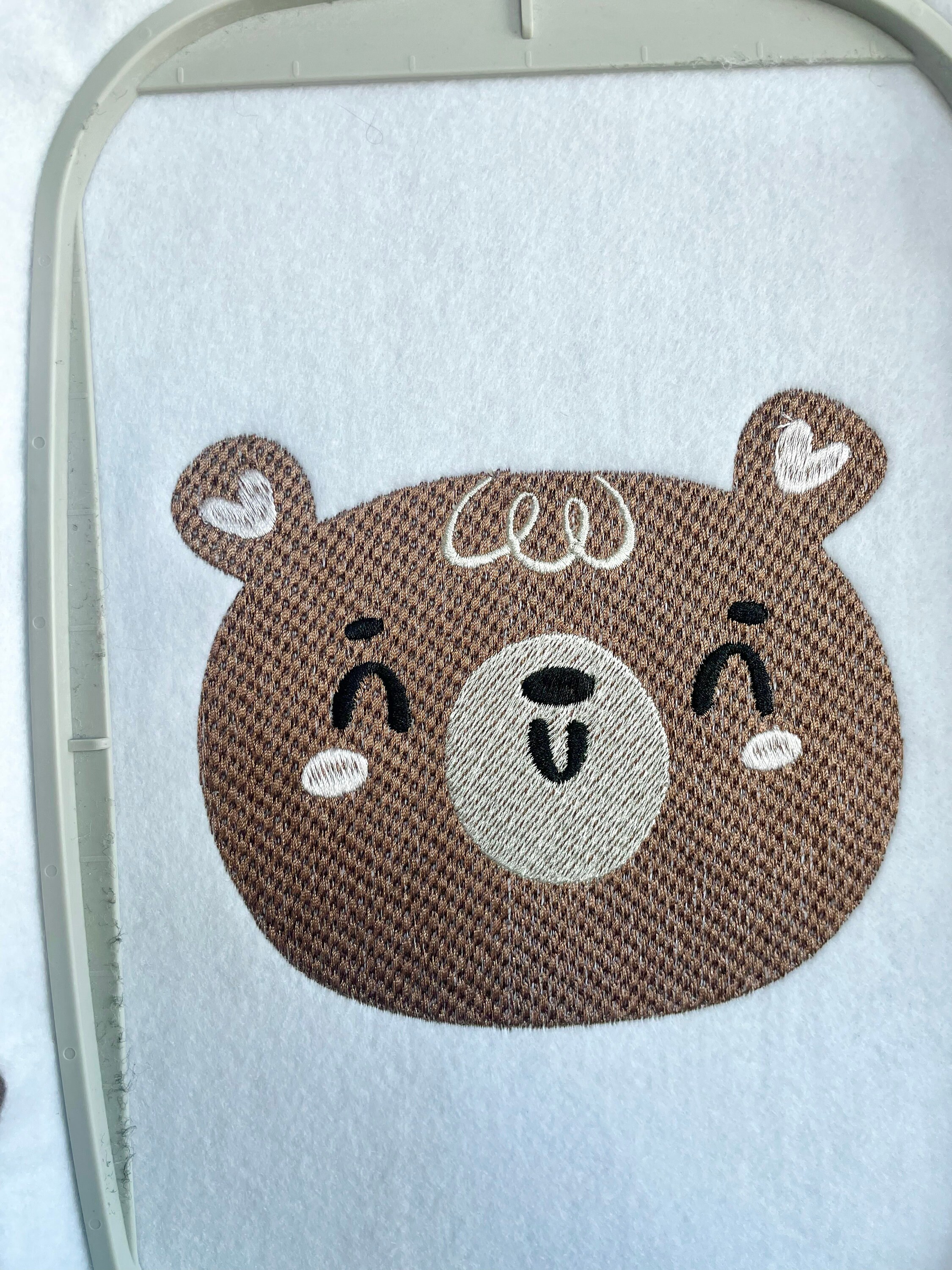 Happy Smiling Bear Embroidery Design, Cute Embroidery Design, Bear ...
