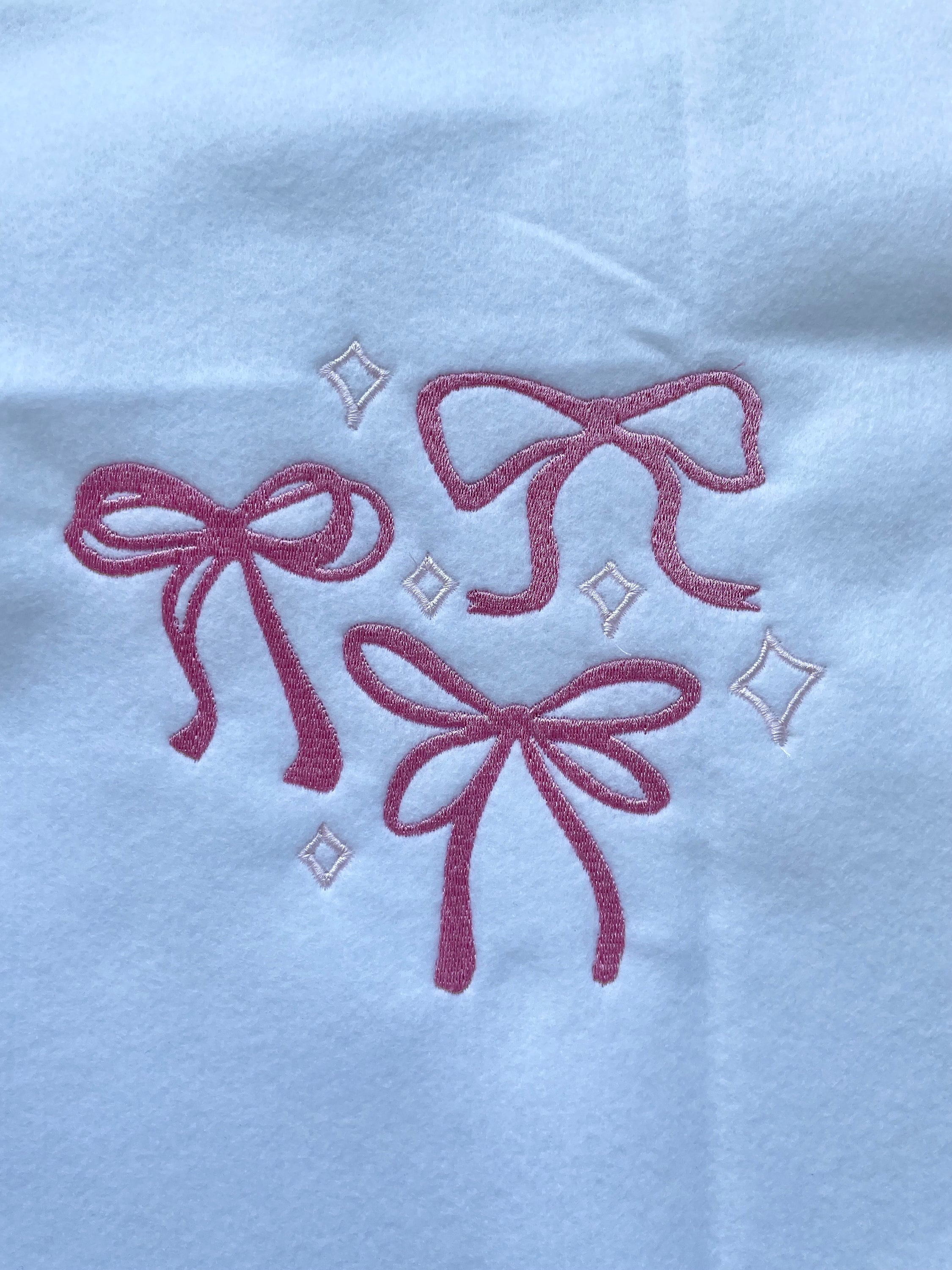 Bows & Stars Embroidery Design, Cute Embroidery Design, Bow Embroidery ...