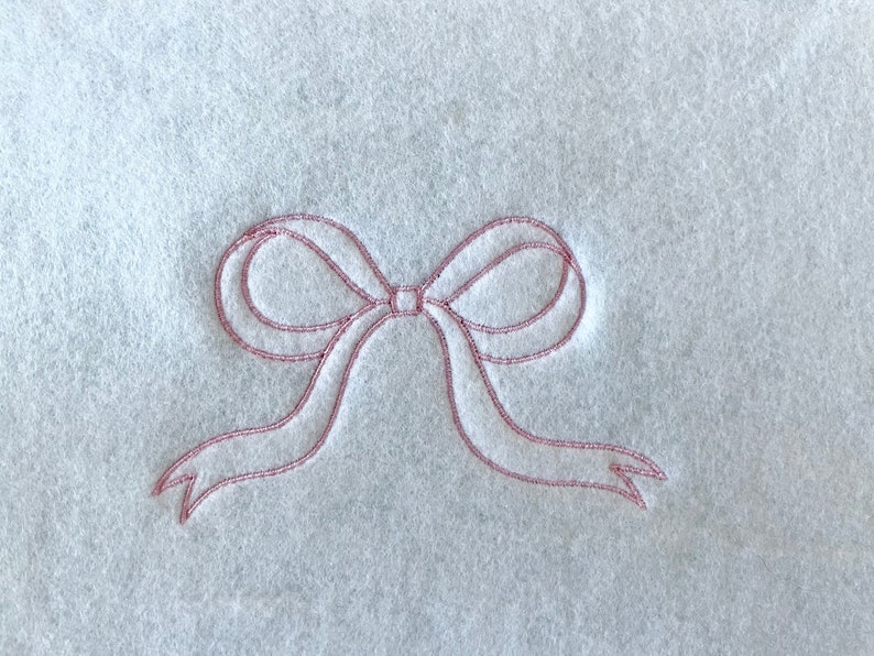 Bow Outline Embroidery Design, Cute Embroidery Design, Bow Outline ...