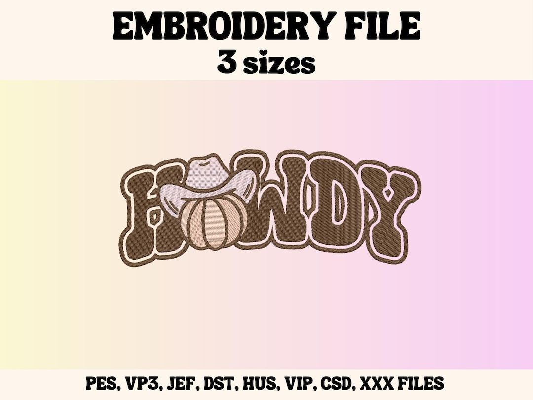 Howdy Embroidery Design, Fall Embroidery Design, Trendy Embroidery File ...