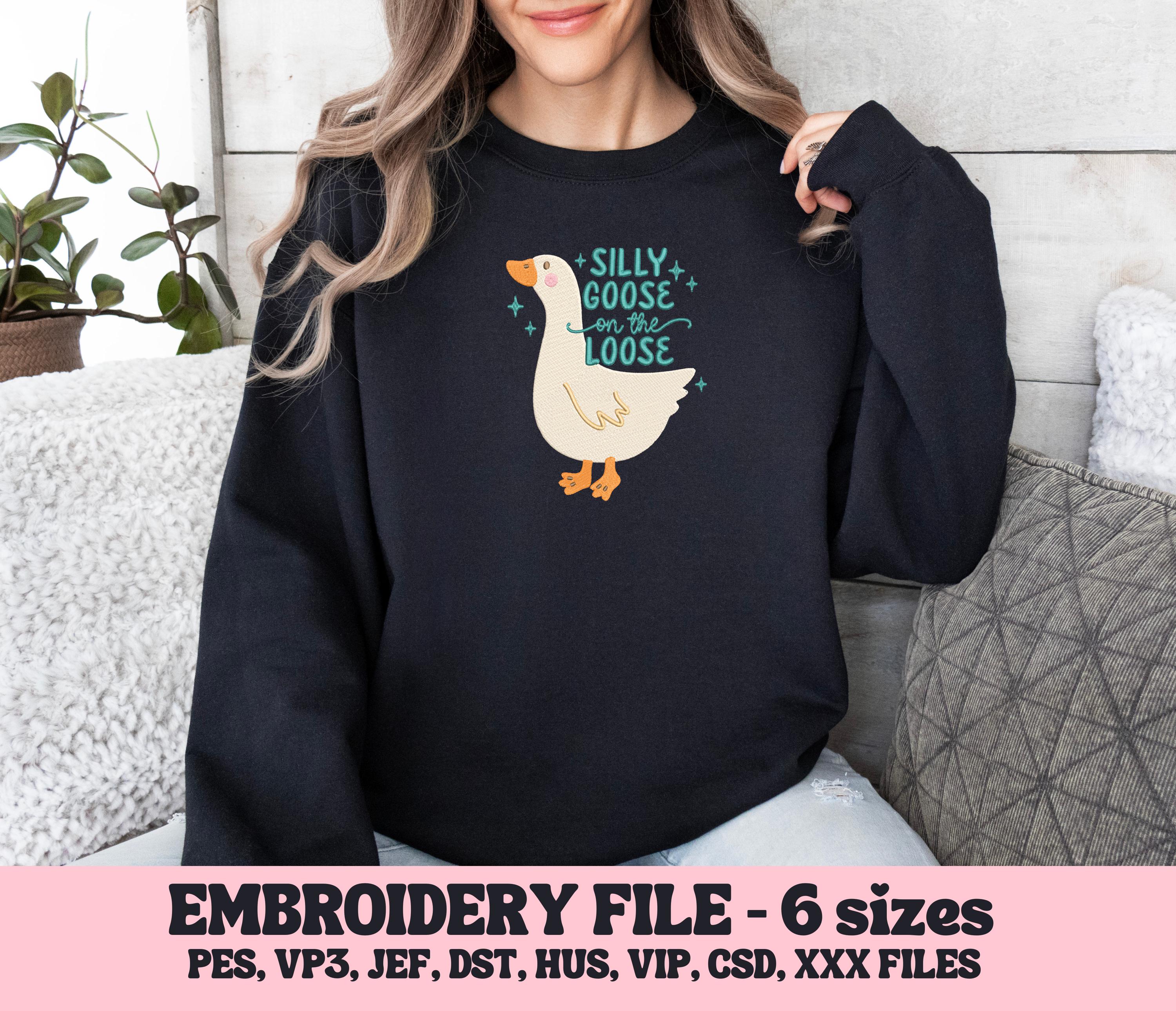 Silly Goose Embroidery Design, Cute Embroidery Design, Trendy ...