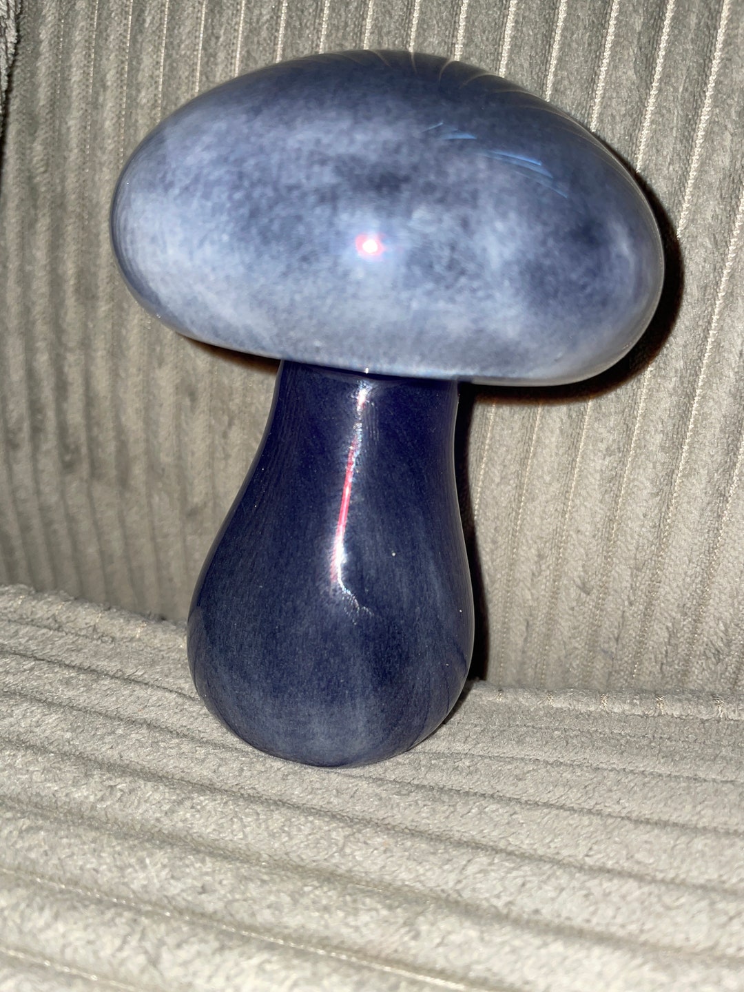Blue Glass Mushroom Paperweight - Etsy