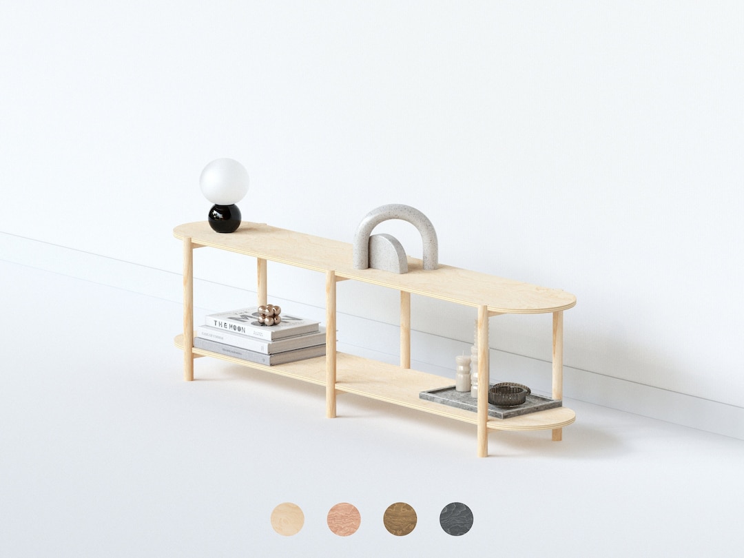 Low Shelving Unit 4 Sizes 5 Colors Wooden Shelving Unit, Modern ...