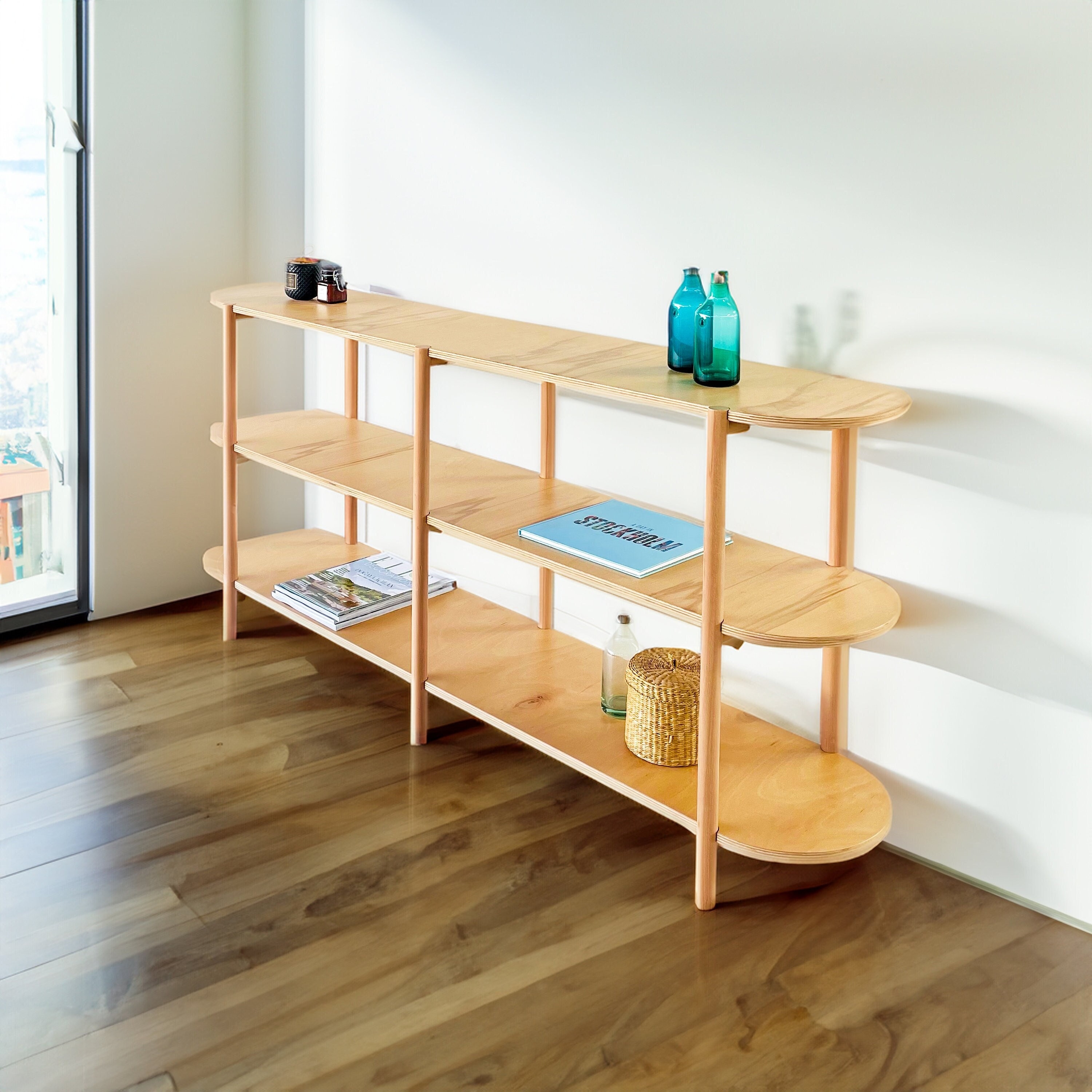 Low Bookshelf in 4 Sizes Vinyl Record Storage Bookshelf 3 Tier Shelf Minimalist Shelf Etsy