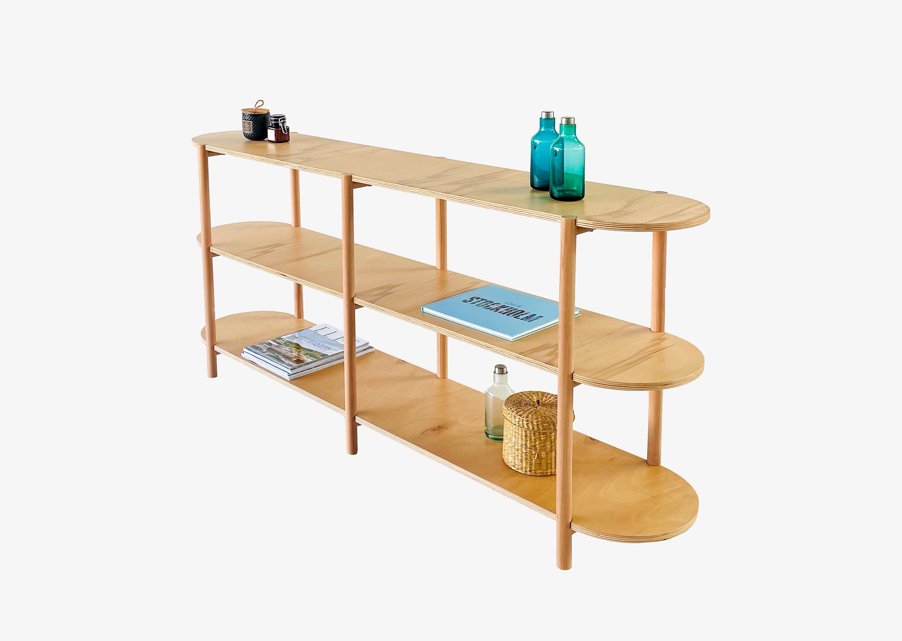 Wooden Shelving Unit Low Bookshelf 2 Colors Wooden - Etsy Australia