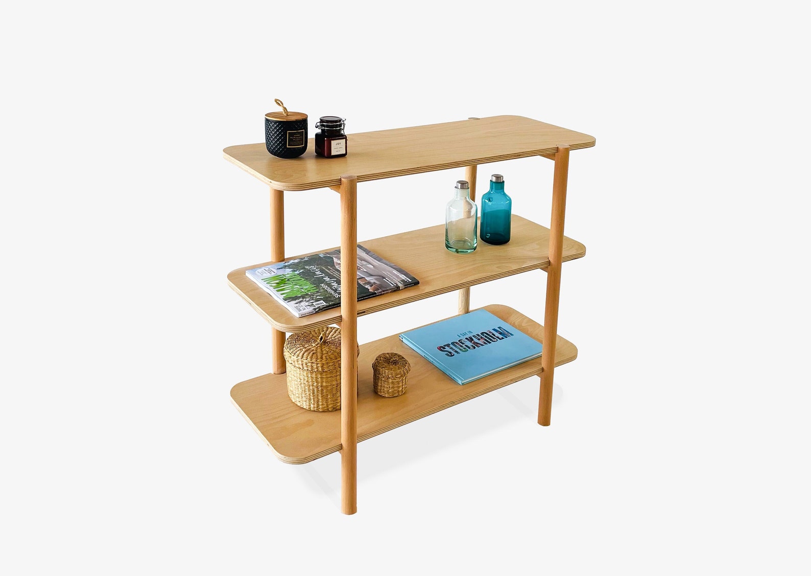 Shelving Unit Low Bookcase Wooden Shelving 3 Shelf End - Etsy