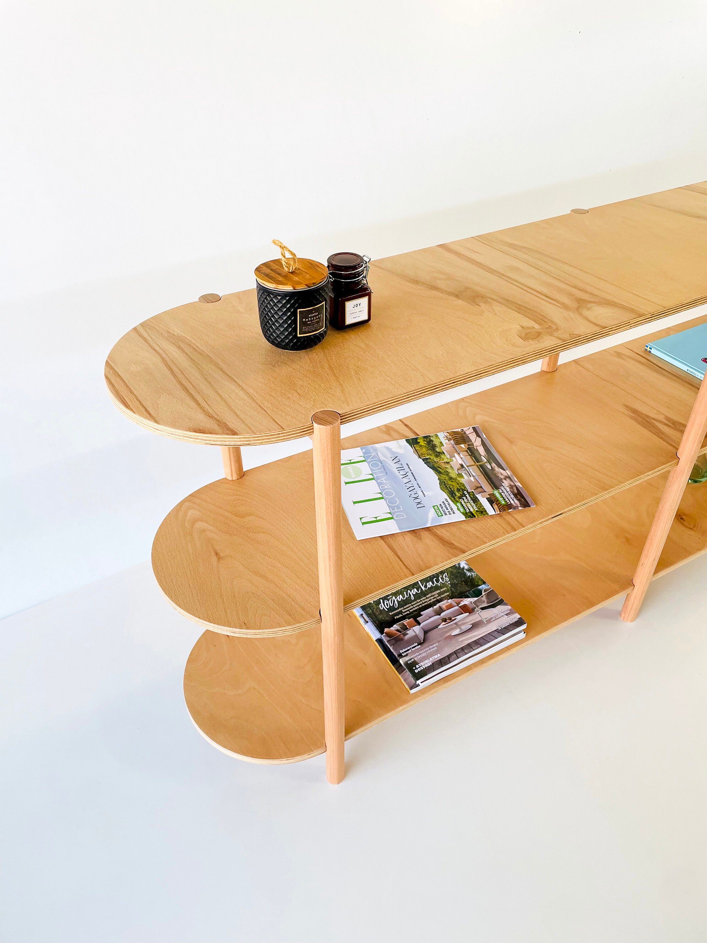 Wooden Shelving Unit Low Bookshelf 2 Colors Wooden - Etsy Australia