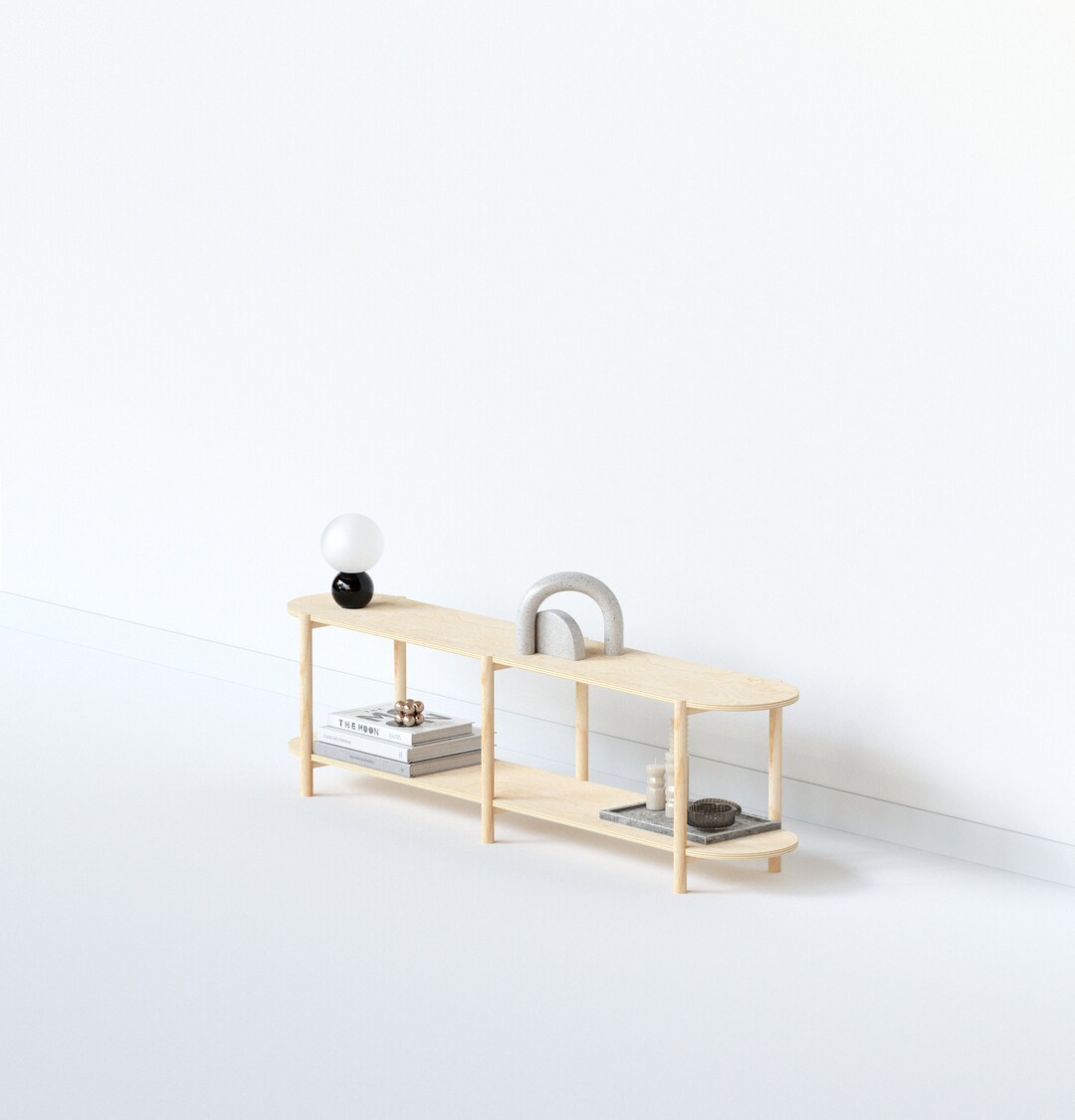 Wooden Shelving Unit 65 2 Shelf Low Bookshelf Vinyl - Etsy