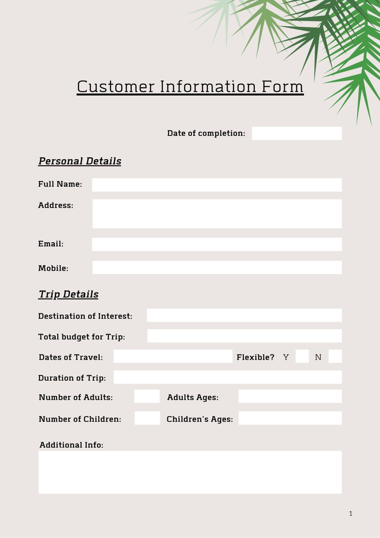 Formulaire d'informations sur les clients des agents de - Etsy France