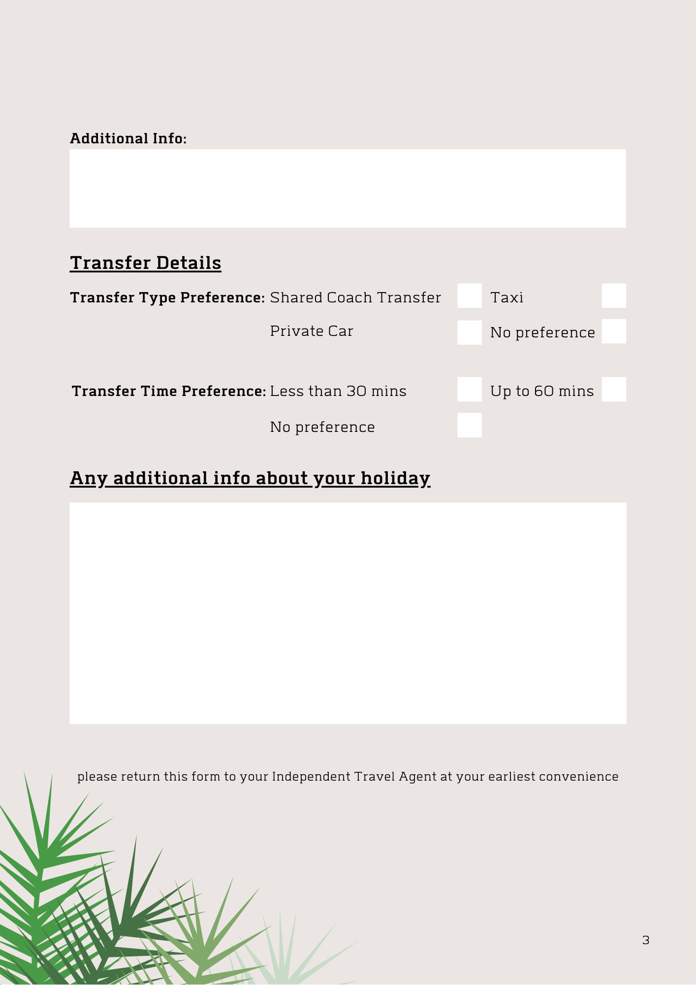 Travel Agent Customer Information Form | Travel Business Tool | 3 Page ...