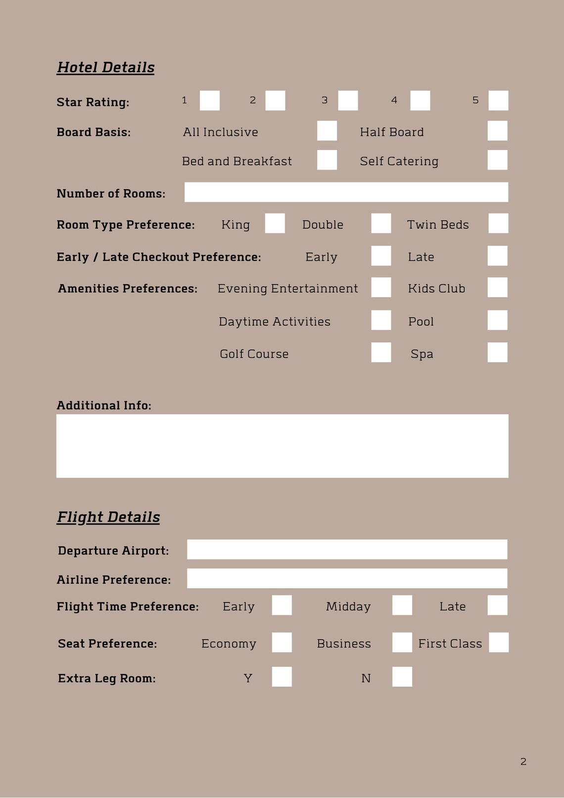 Travel Agent Customer Information Form | Travel Business Tool | 3 Page ...