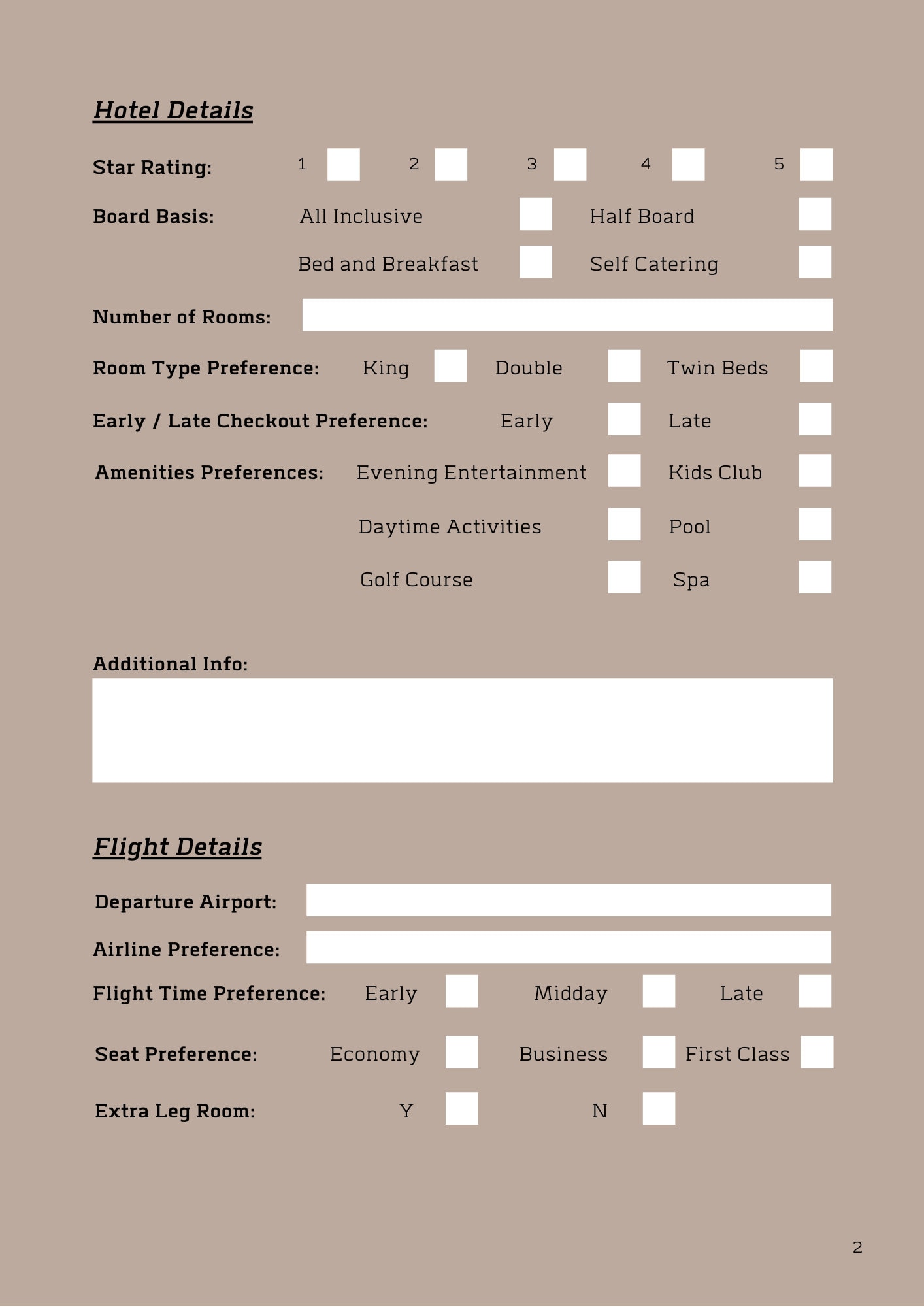 Travel Agent Customer Information Form | Travel Business Tool | 3 Page ...