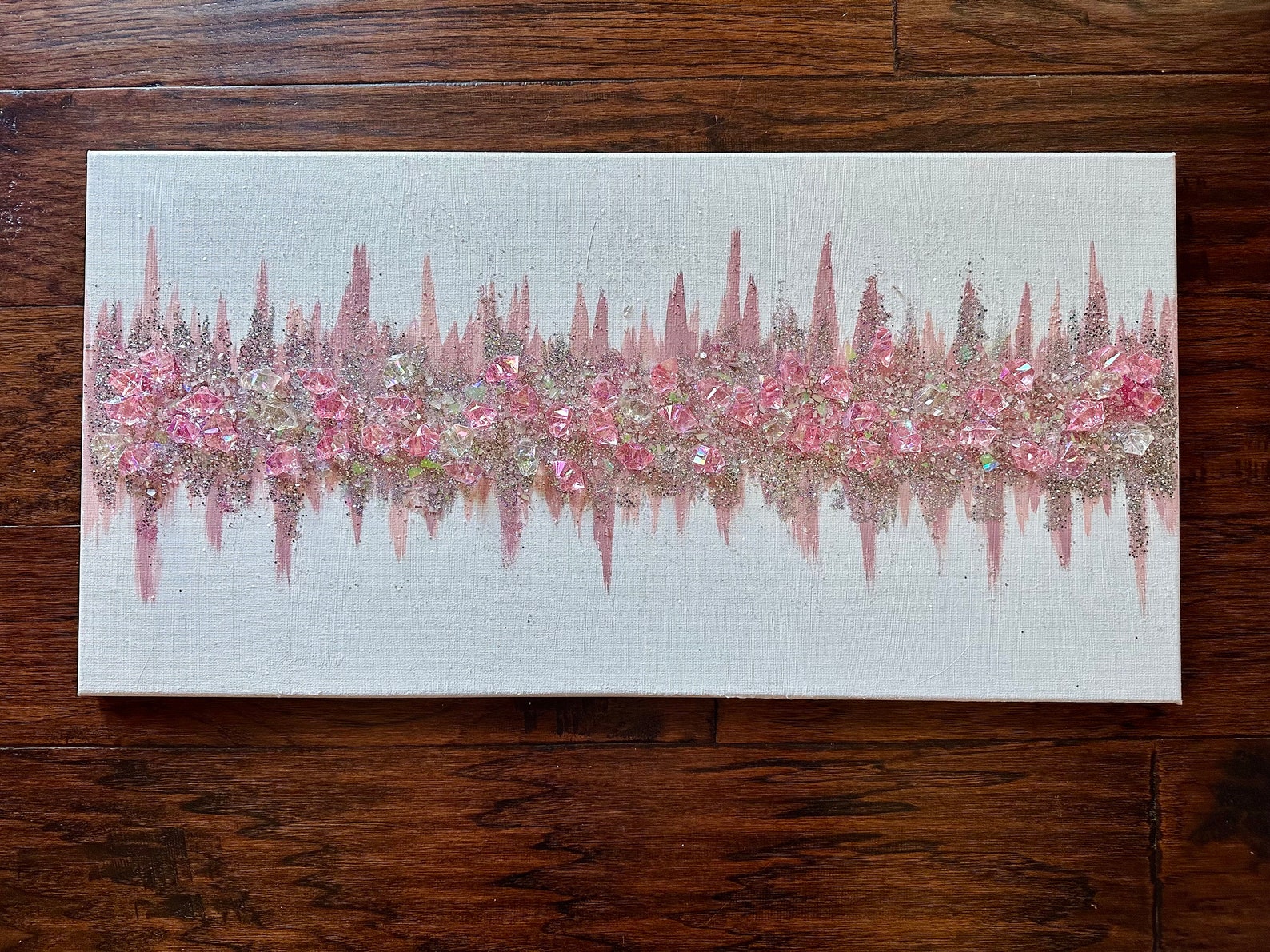 Pink Glitter Decor, Z Gallerie Inspired, White and Pink Glitter Art ...