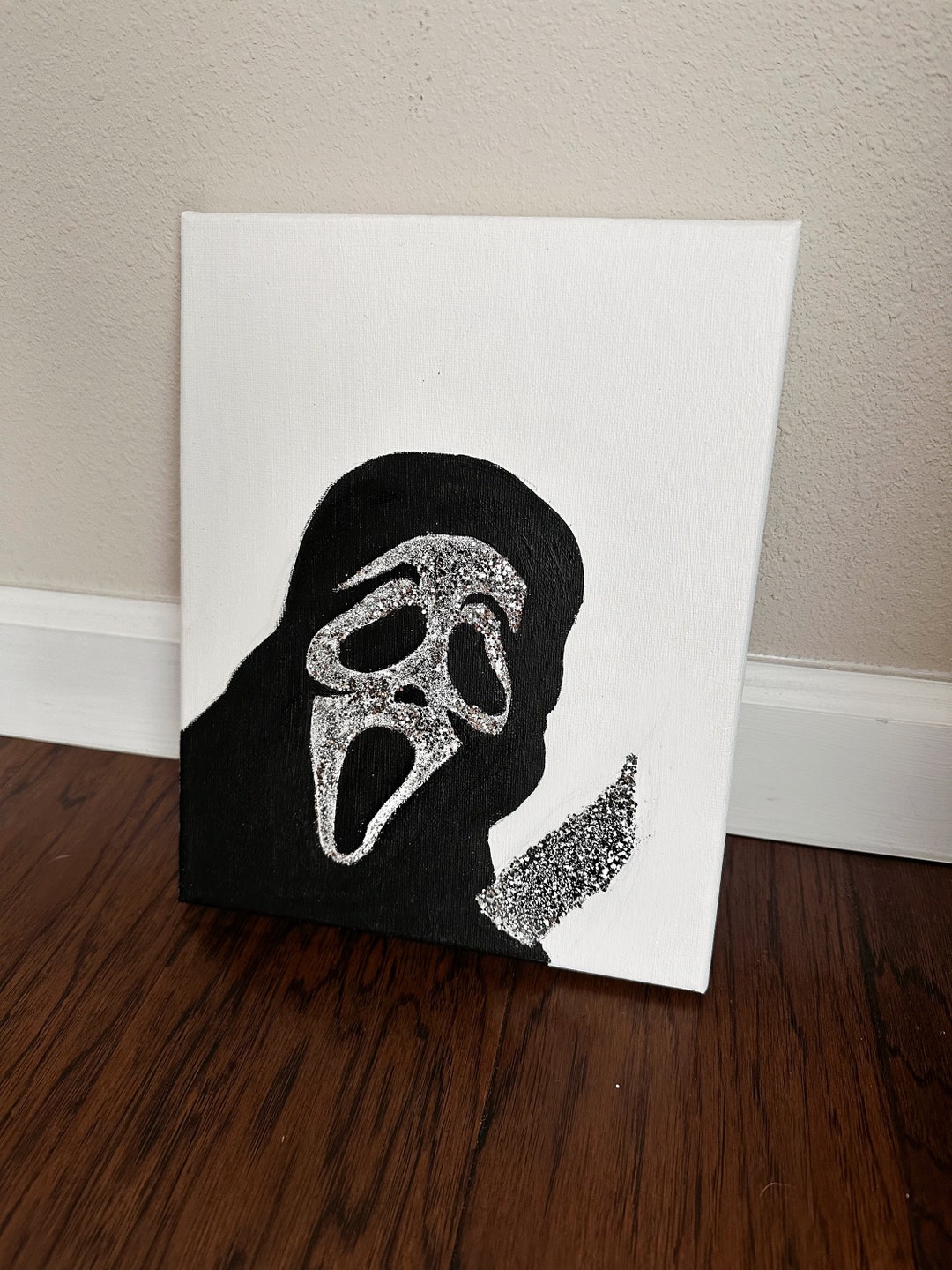 Ghost Face Glitter Art, Scream Canvas Decor - Etsy