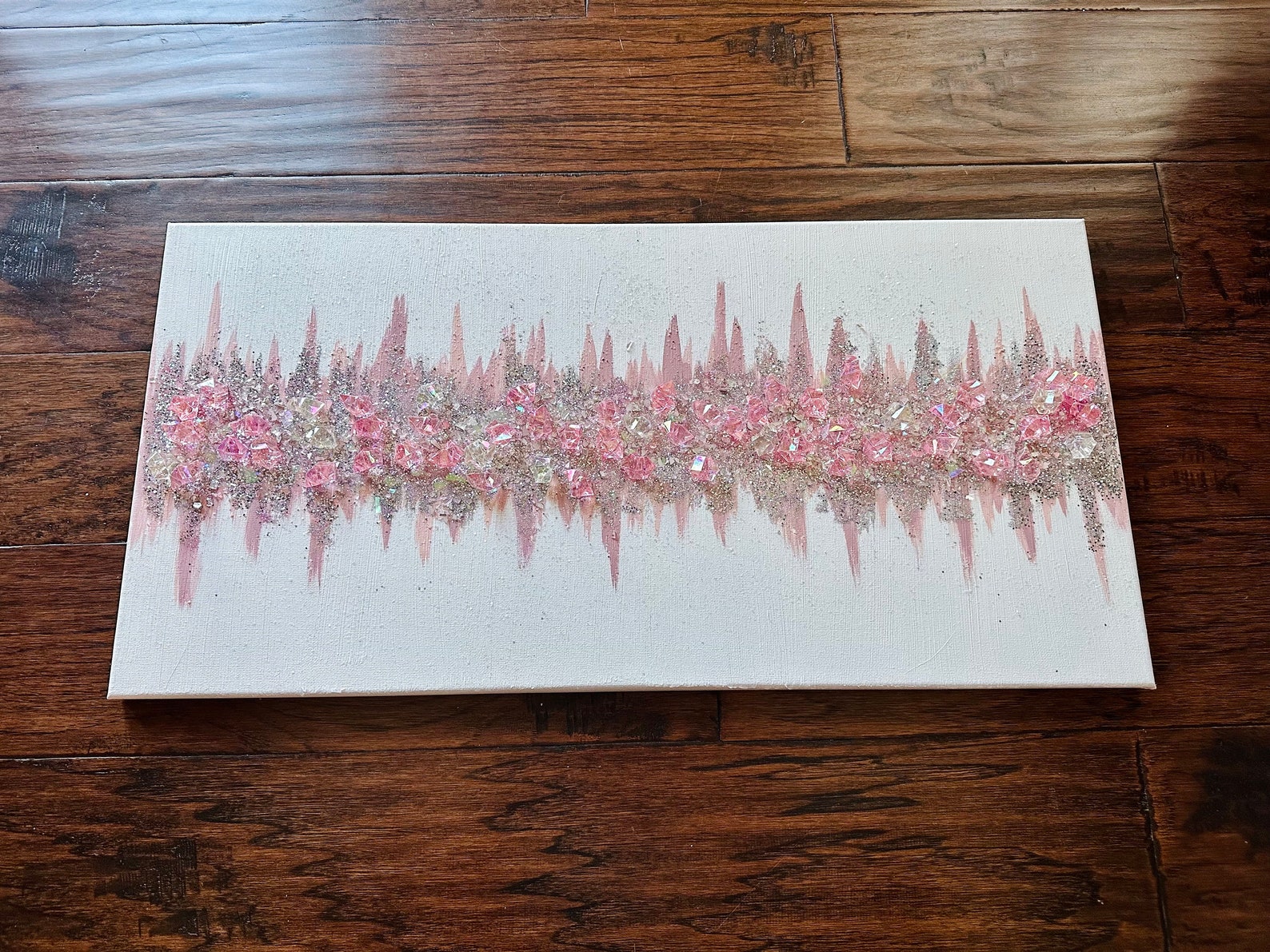 Pink Glitter Decor, Z Gallerie Inspired, White and Pink Glitter Art ...