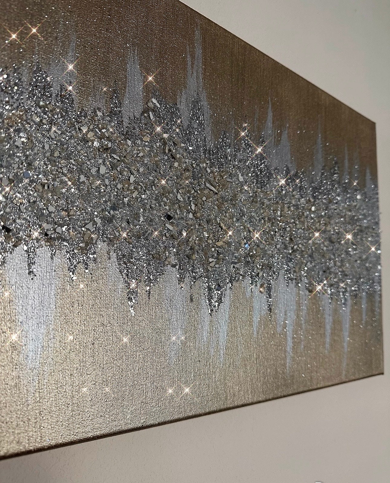 Champagne Glitter Decor, Z Gallerie Inspired, Gold and Silver Glitter ...