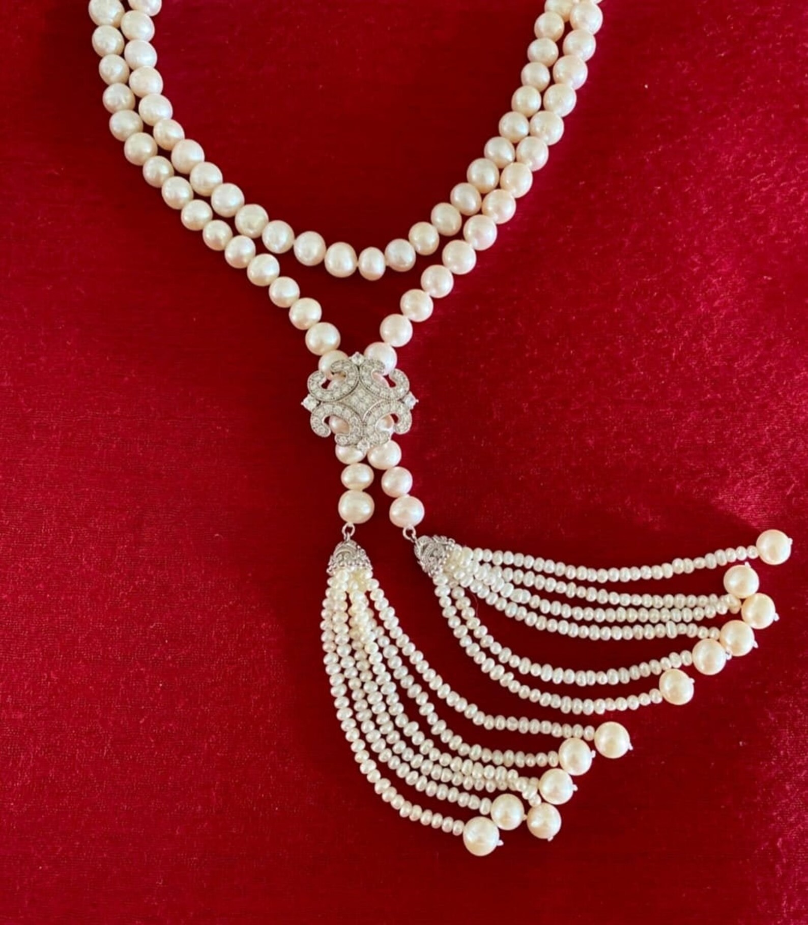 Tassel Style Genuine Freshwater Pearls Long Necklace 85cm Etsy