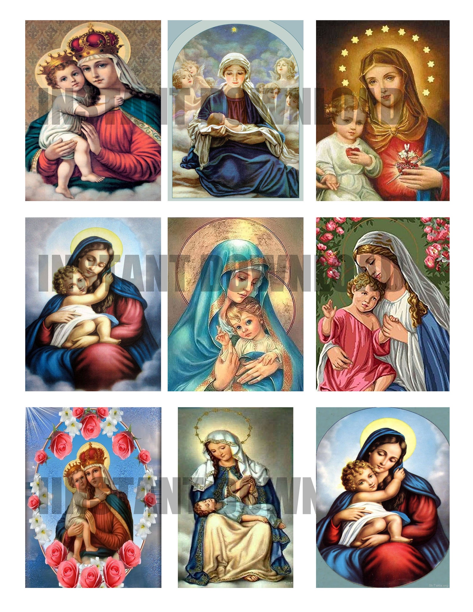 36 Printable Catholic Cards Collage Sheets Instant Download - Etsy