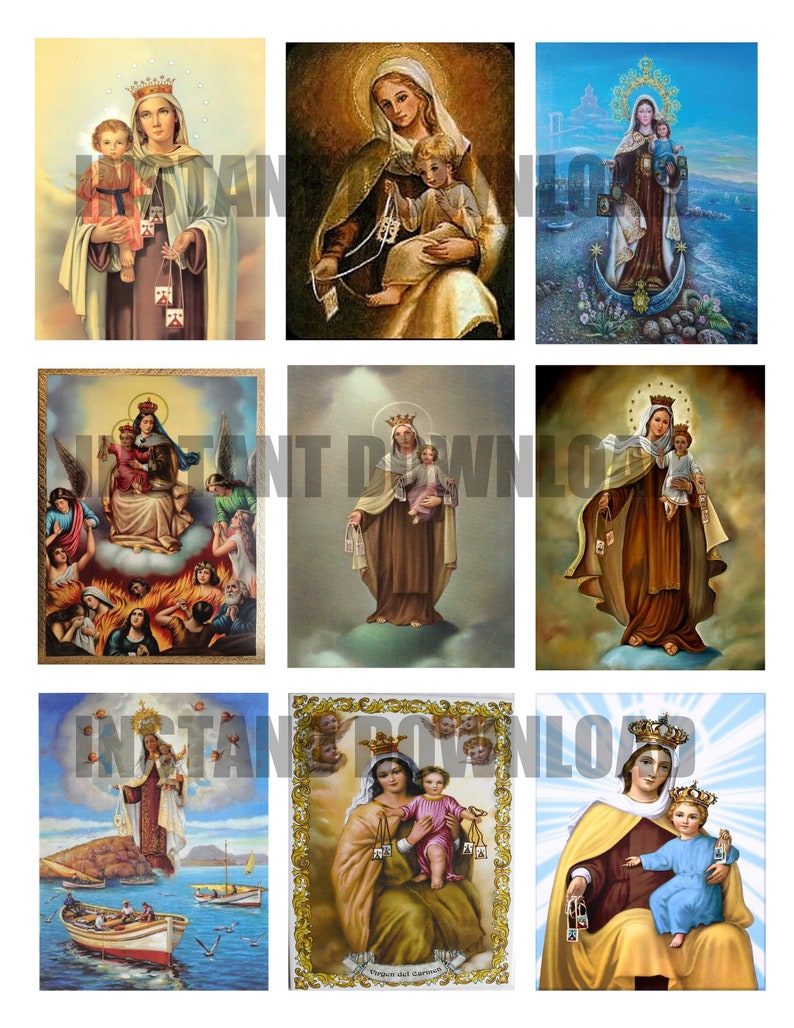 36 Catholic Holy Cards to Print, Collage Sheets, Instant Download ...