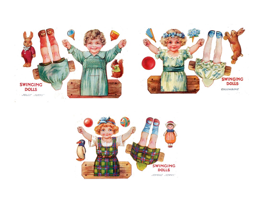 6 Antique Paper Dolls, Instant Download, Assemble Paper Dolls - Etsy