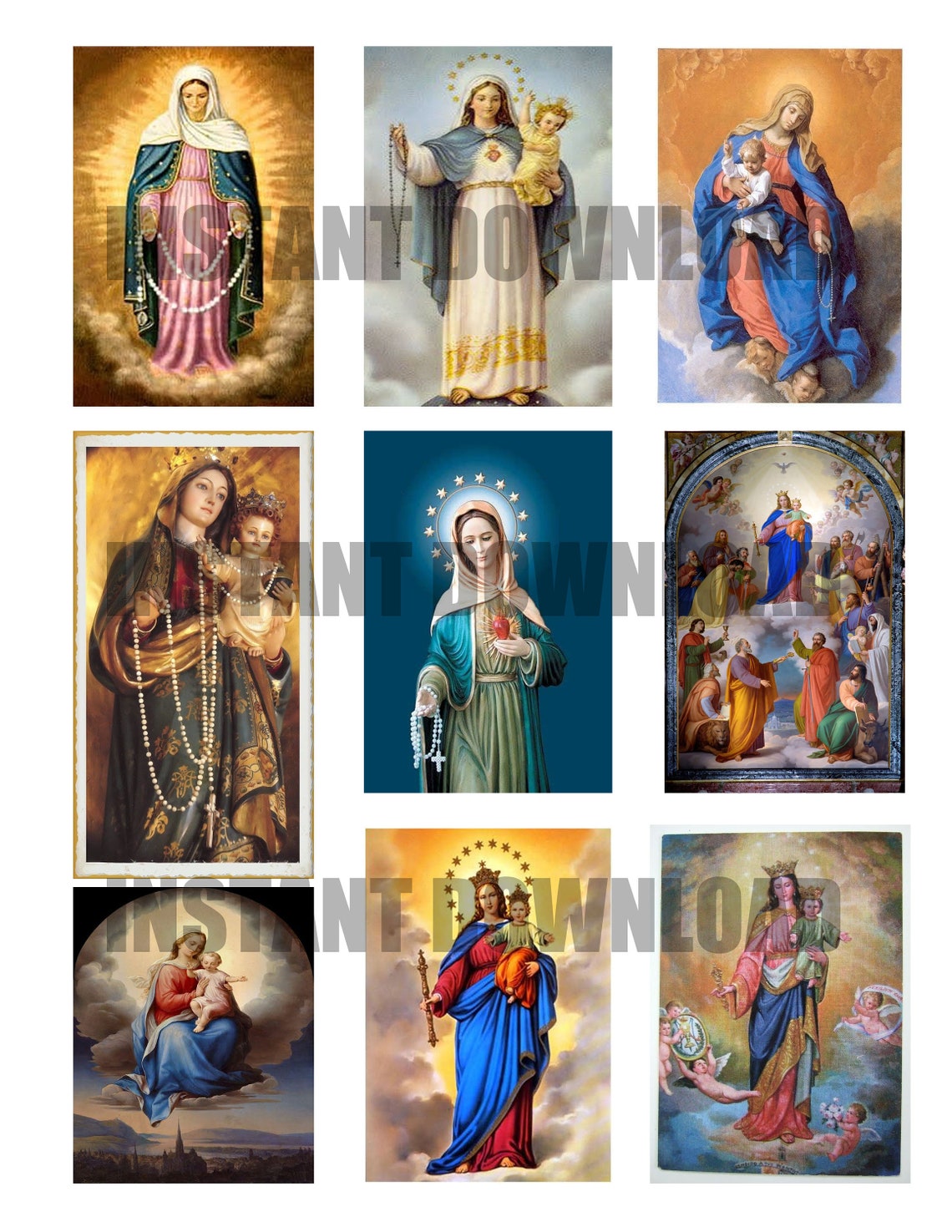 36 Printable Catholic Cards Collage Sheets Instant Download - Etsy
